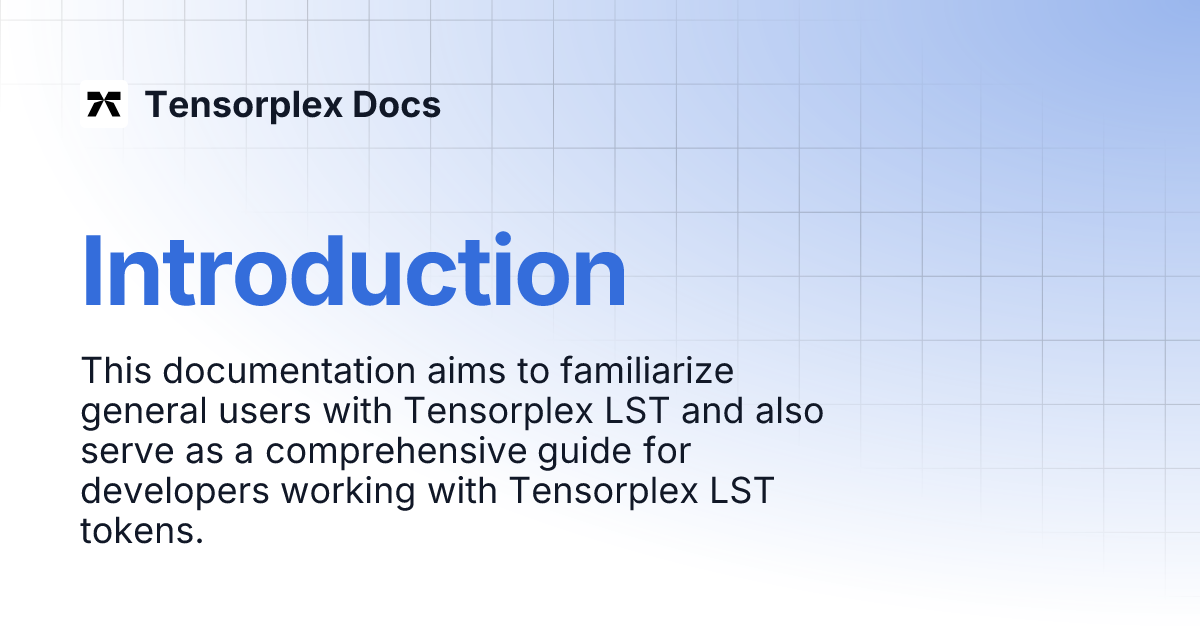 Introduction | Tensorplex Docs